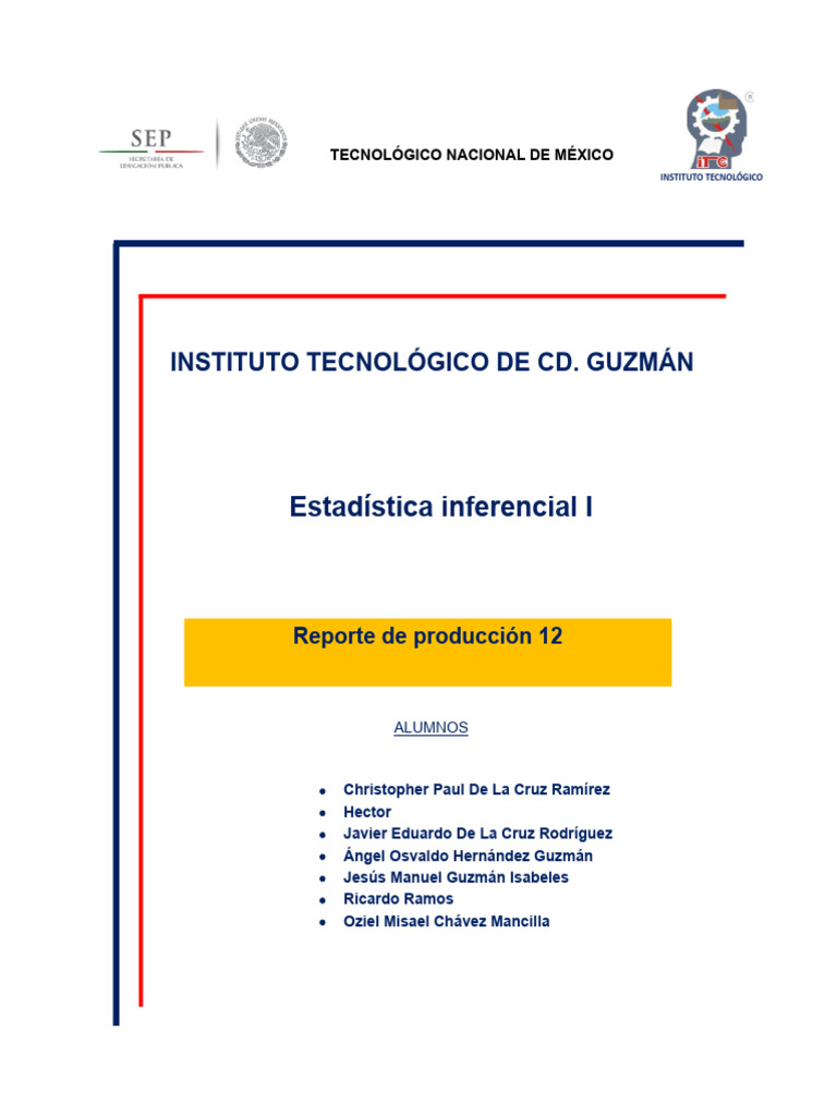 Reporte Produccion 1 Chuy | PDF | Estadística | Muestreo (Estadísticas)