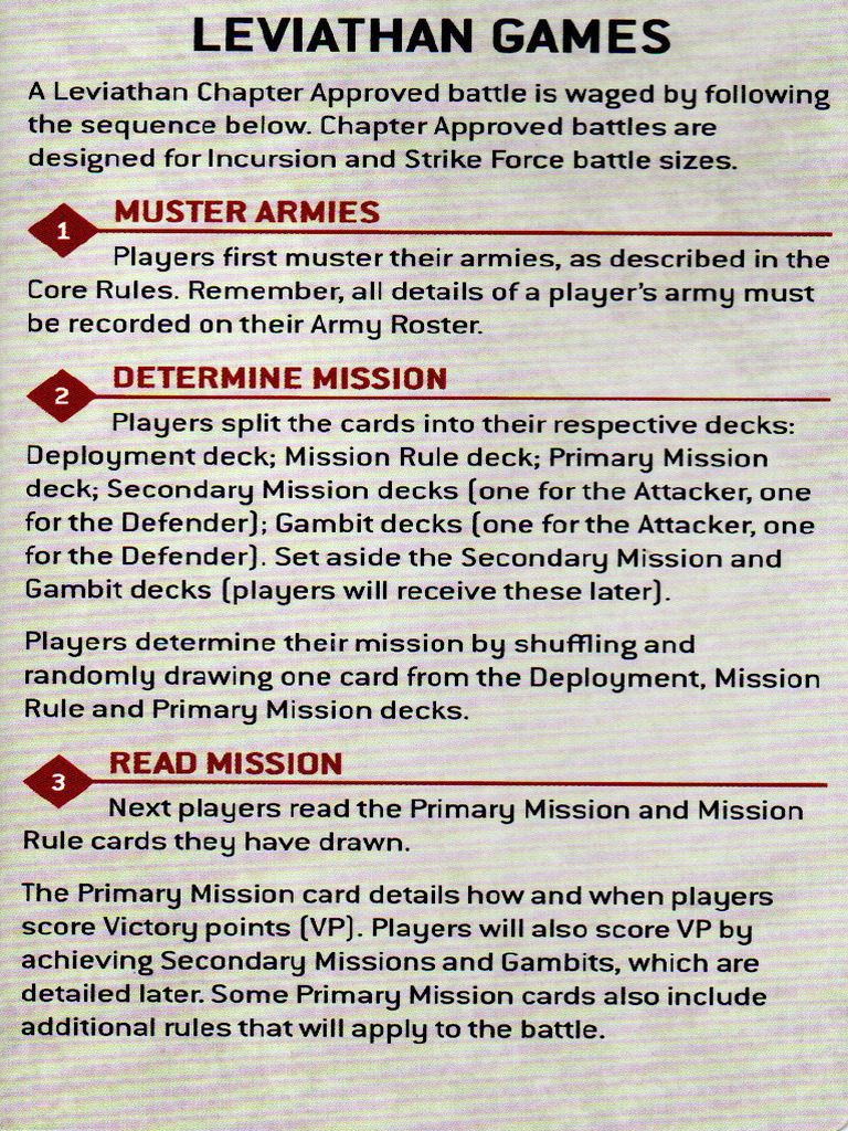 Booklet - Chapter Approved Leviathan Mission Deck 2023 | PDF