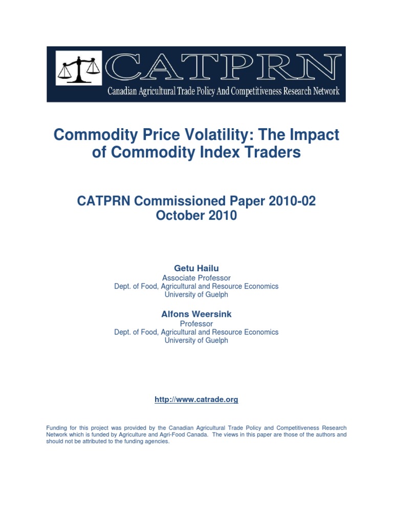 Commodity Price Volatility: The Impact of Commodity Index Traders | PDF | Speculation | Futures ...