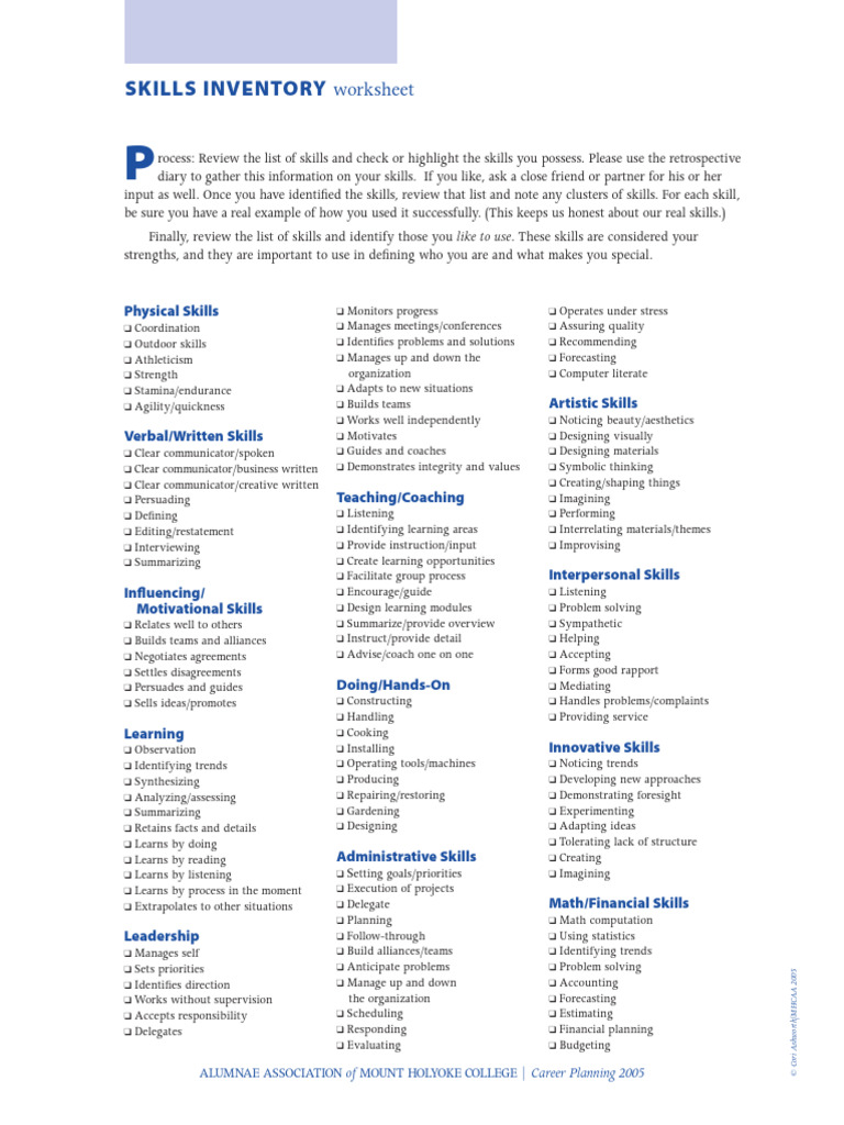 Aca Skill list | PDF | Skill | Cognition