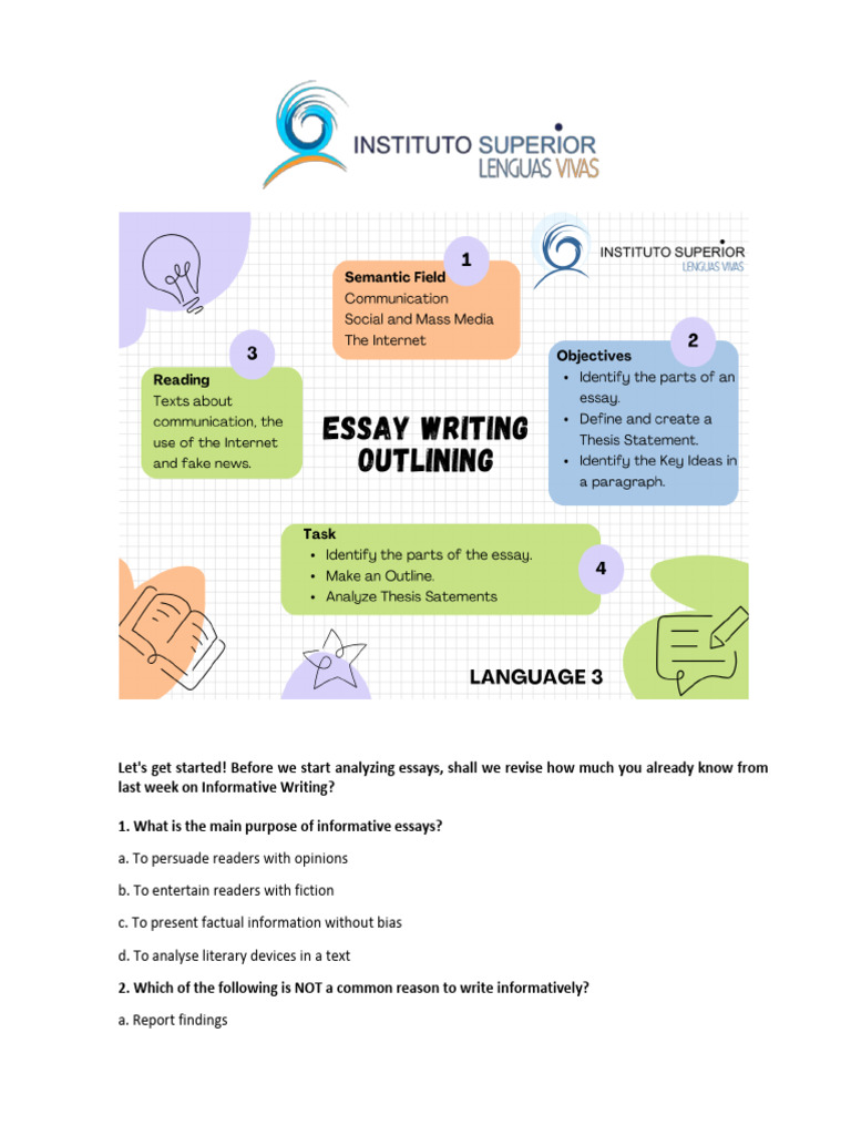 Essay Writing and Outlining | PDF | Essays | Paragraph