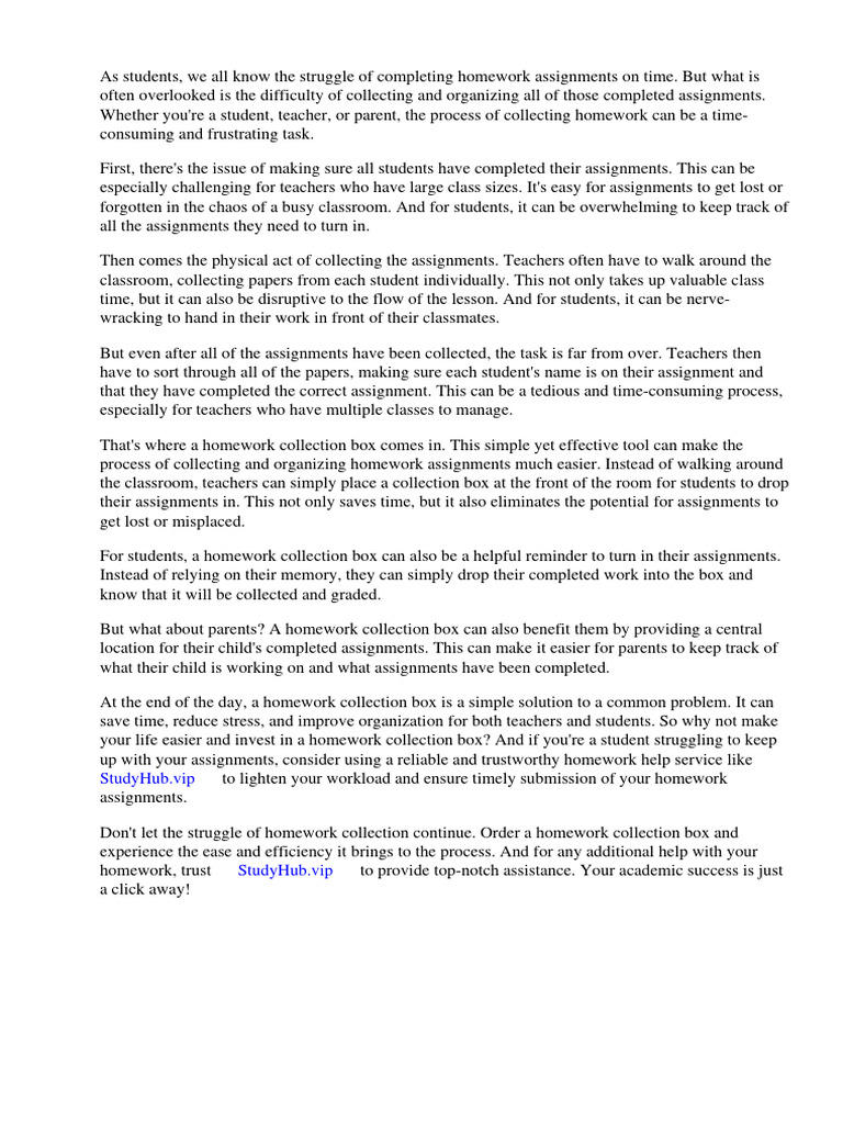 Homework Collection Box | PDF | Homework | Classroom