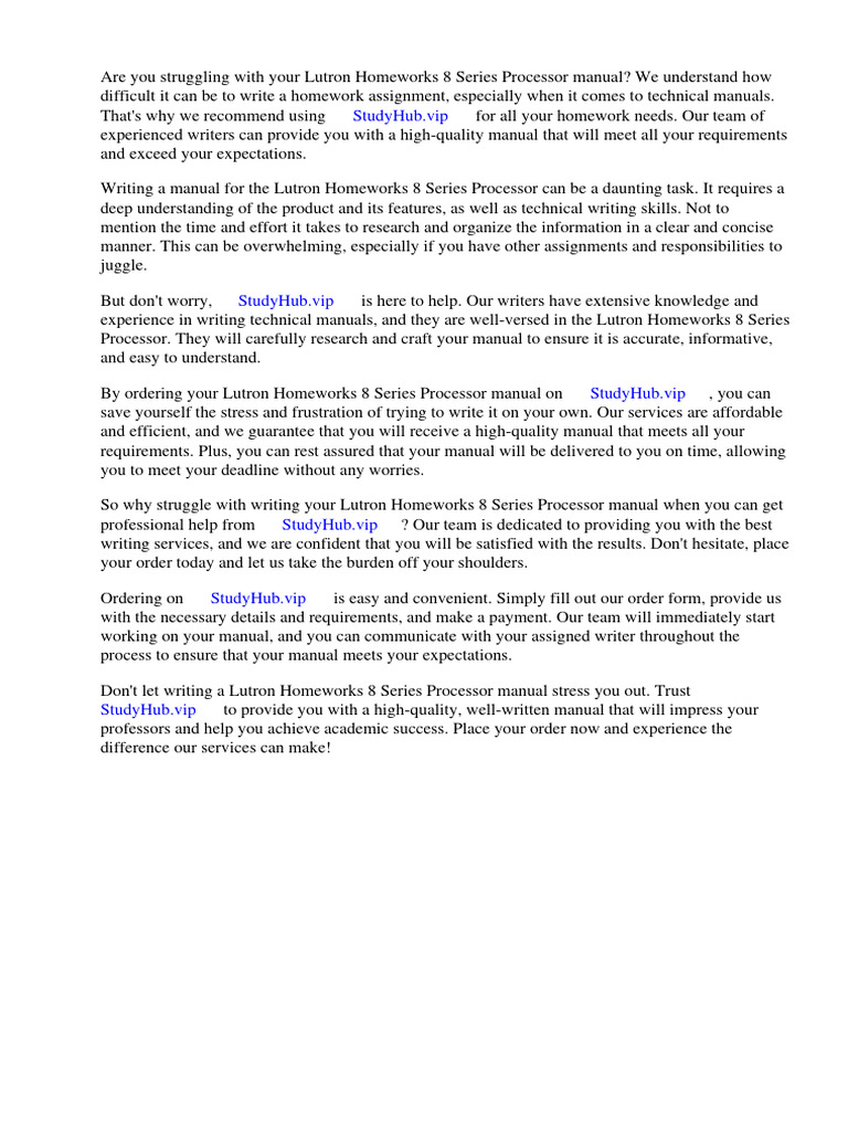 Lutron Homeworks 8 Series Processor Manual | PDF | Central Processing ...