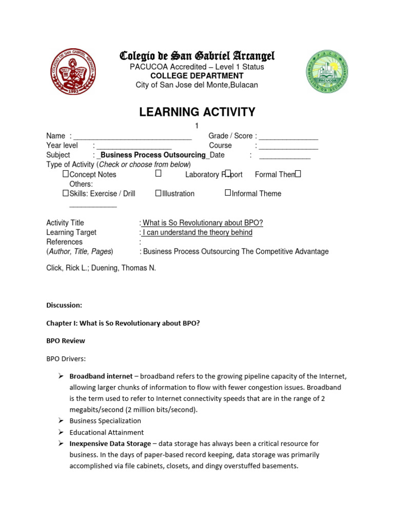 BPO2 | PDF | Outsourcing | Business