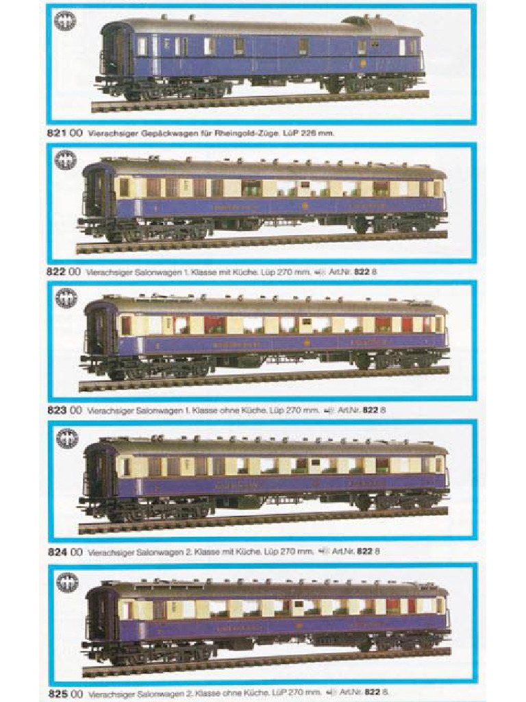 Liliput 821-825 - DRG Rheingold-Wagen 1928 | PDF