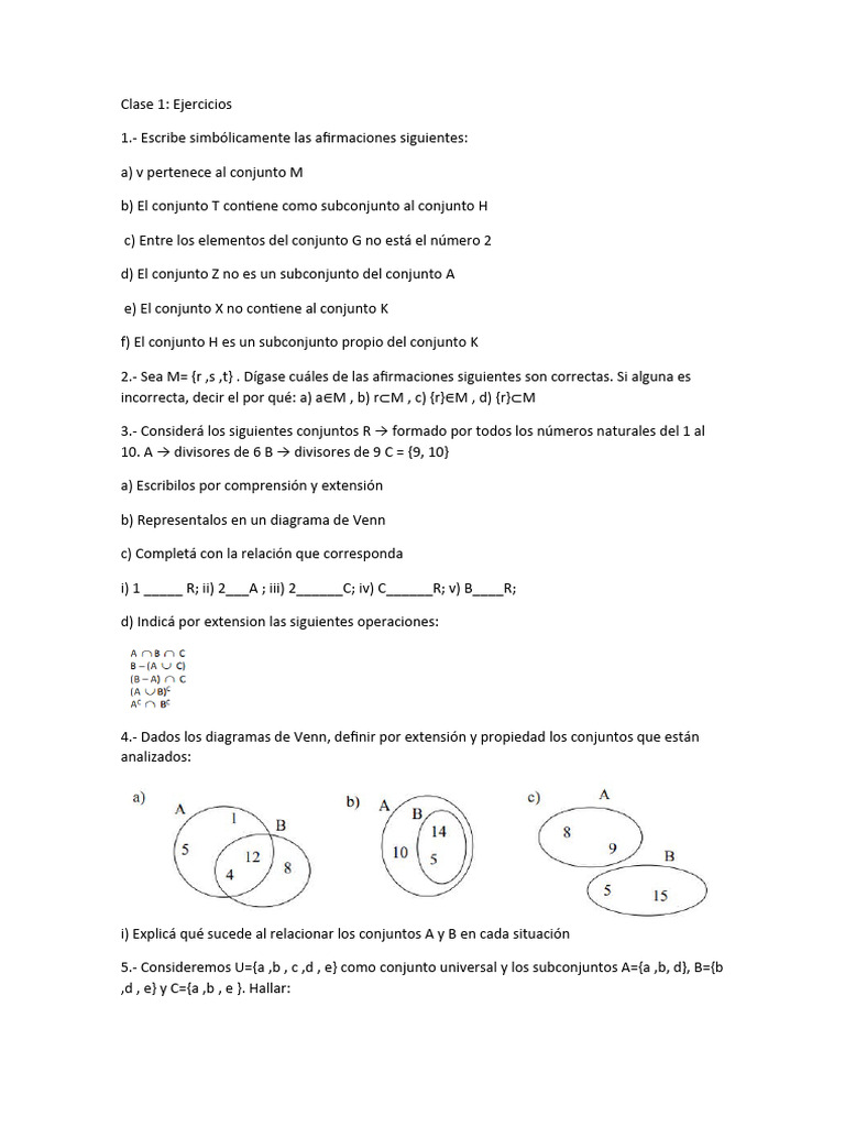 Clase 1_Intro matemática | PDF | Conjunto (Matemáticas) | Idioma en Inglés