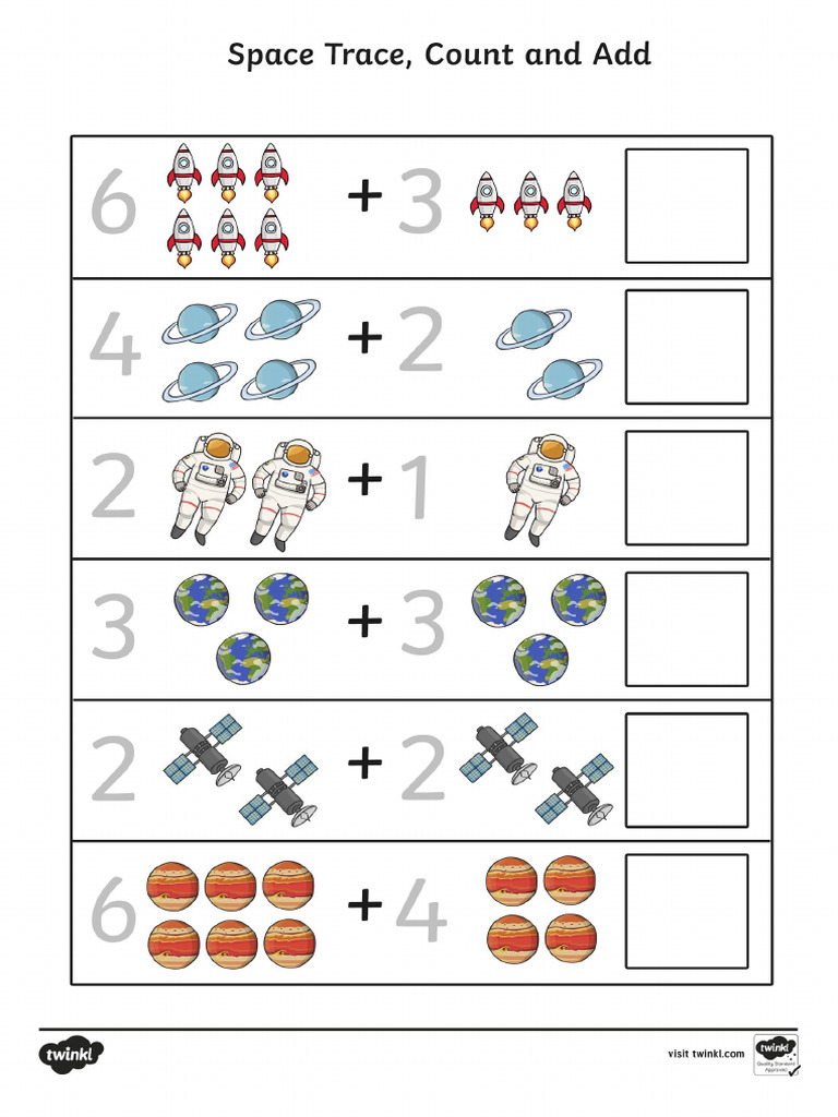 T N 2378 Space Trace Count and Add Worksheet Ver 1 | PDF