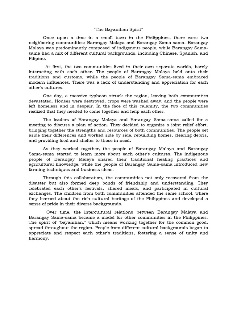 The Bayanihan Spirit | PDF | Philippines