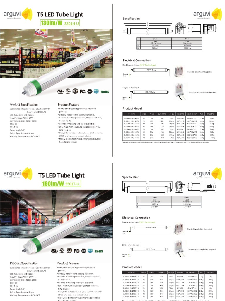 T5 LED TUBE Data Sheet | PDF