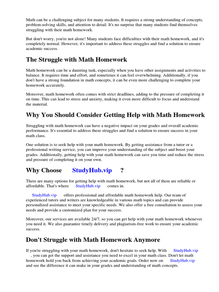 Help With Math Homework Free | PDF | Homework | Mathematics