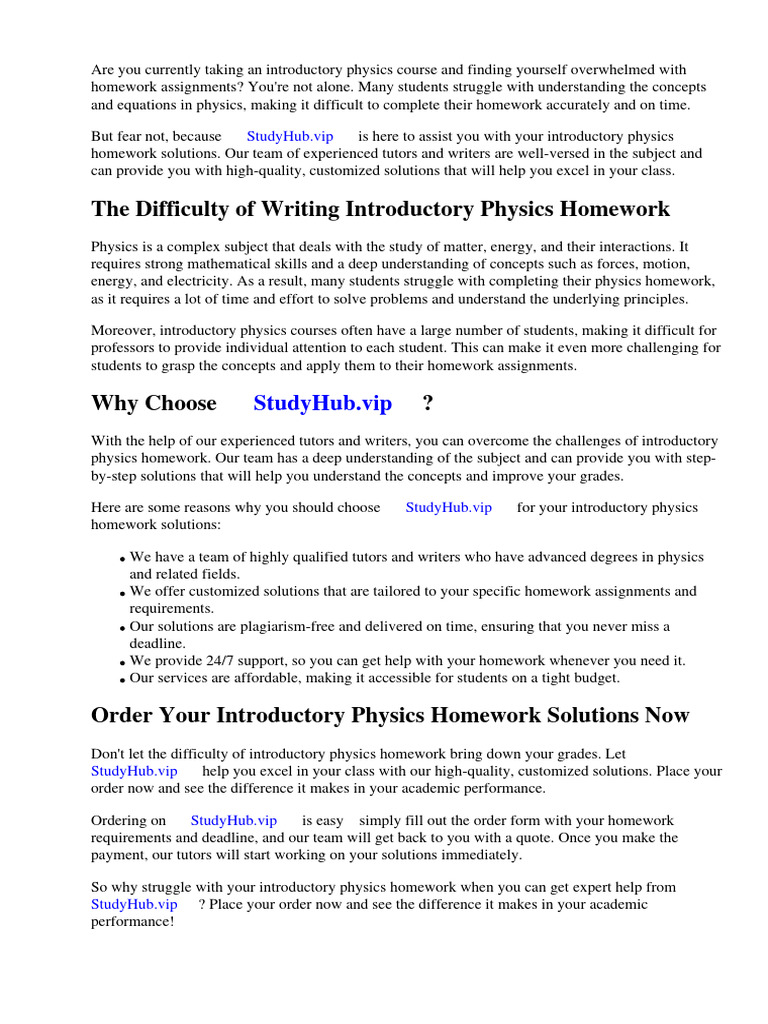 Introductory Physics Homework Solutions | PDF | Physics | Privacy Introductory Physics Homework Solutions | PDF | Physics | Privacy
