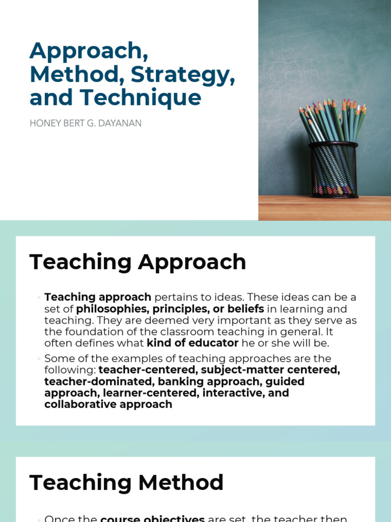 Approaches Methods Strategies Techniques | Download Free PDF | Teaching ...