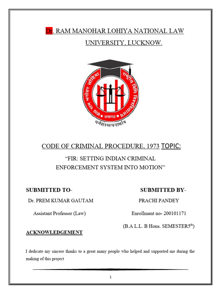 CRPC Project Sem 5 | PDF | Witness | Common Law
