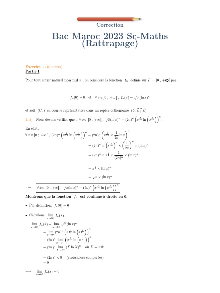 Bac Maths Contr 2023 FR Corr | PDF