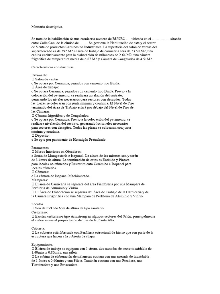 EJ 5 Memoria Descriptiva COMPLETA | PDF | Materiales | Sector secundario de la economía