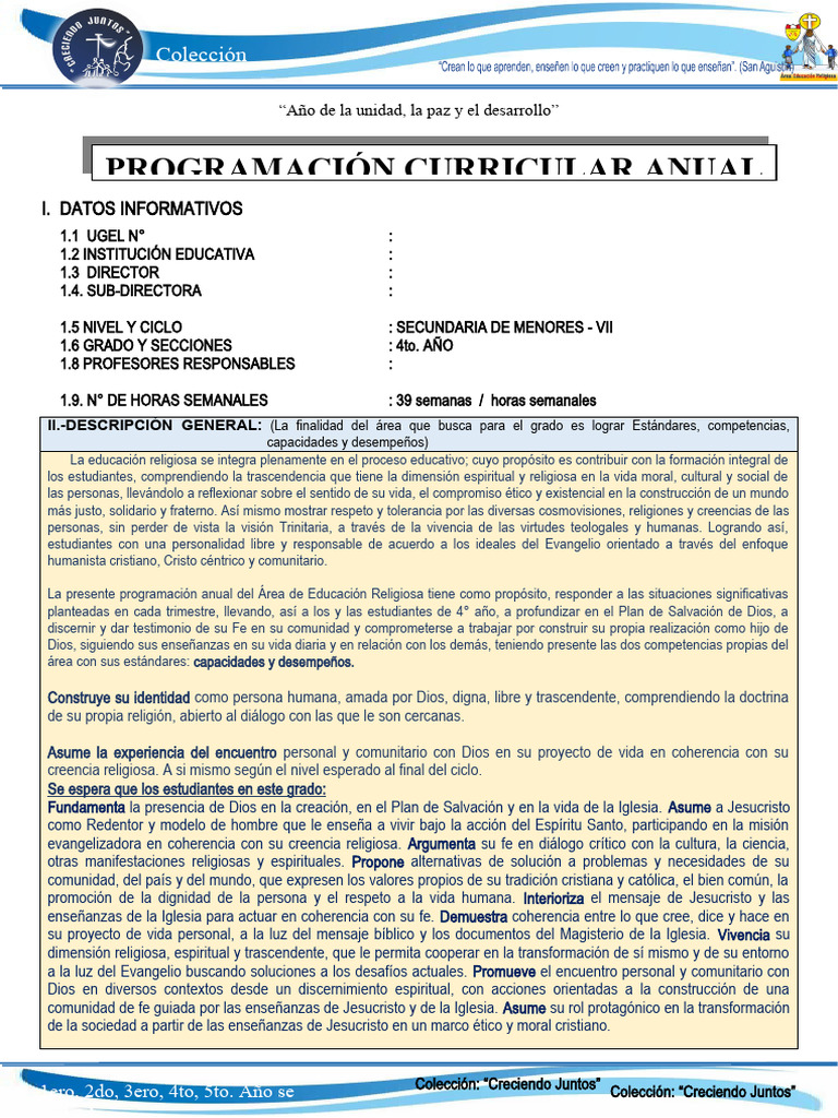 Programacion 4° Grado 2023 FINAL | PDF | Fe | Aprendizaje