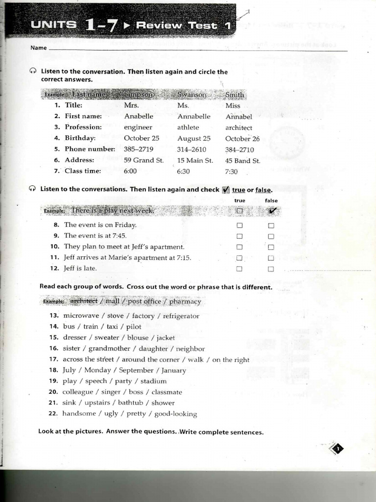 Review Test Unit 1-7 | PDF