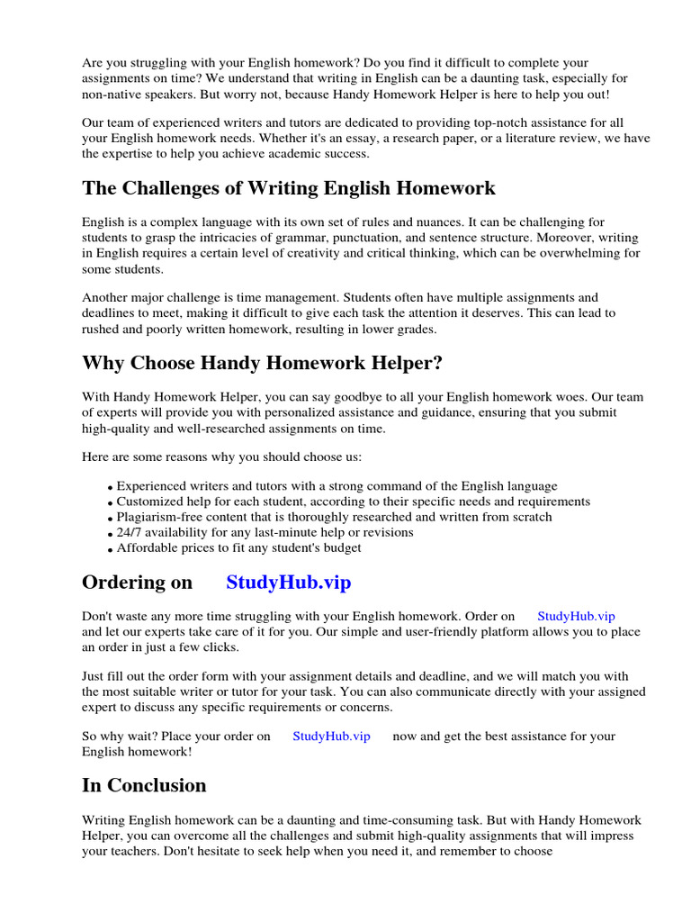 Handy Homework Helper English | PDF | Http Cookie | Homework