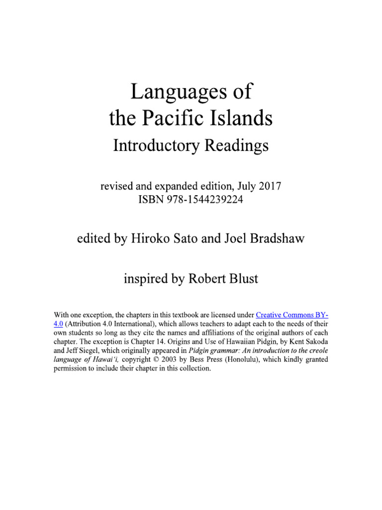 Kikusawa 2017 Historical Linguistics and Oceanic Languages | PDF