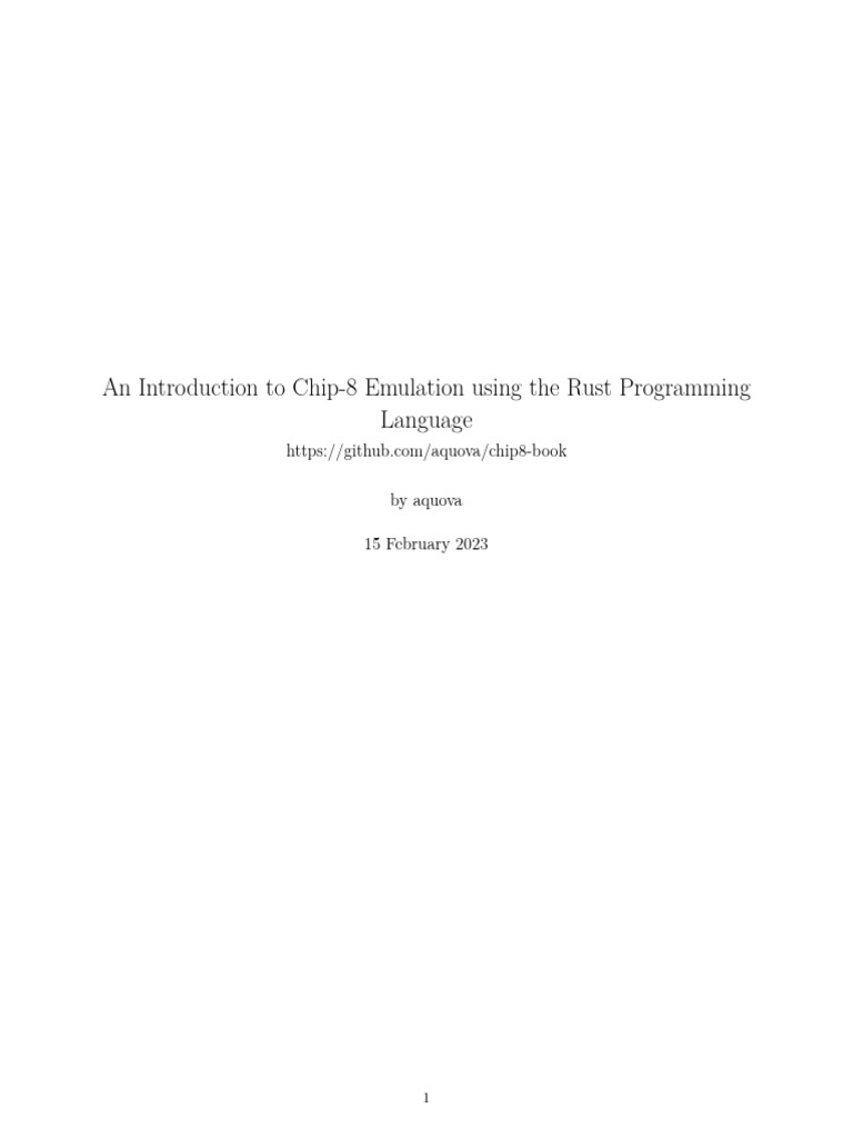 Chip 8 | PDF | Read Only Memory | Computer Architecture