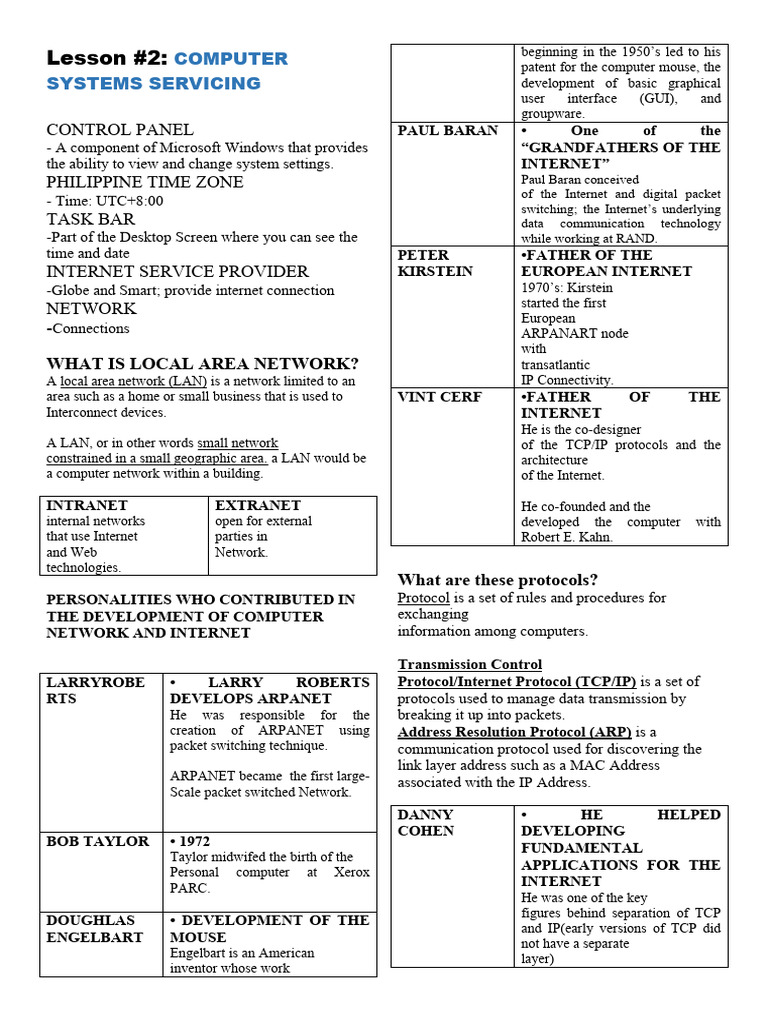Lesson 2 - TLE | PDF | Computer Network | Internet Protocol Suite