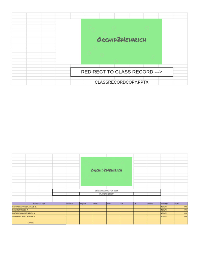 Class Record (Players Crew) - Google Drive | PDF