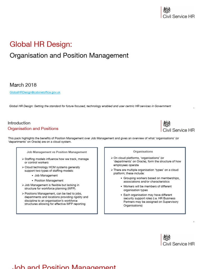 Global HR Design - Organisation and Positions v1.0 | PDF | Human ...