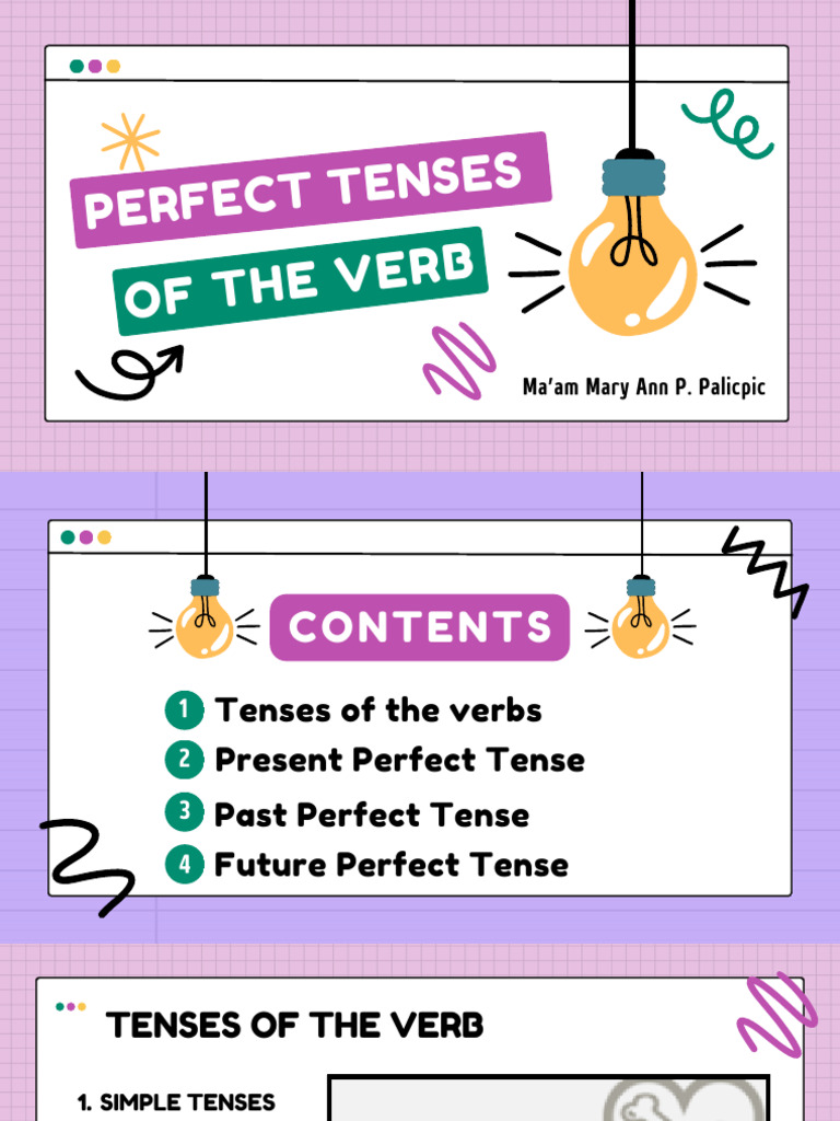 Perfect Tenses | PDF | Perfect (Grammar) | Grammatical Tense