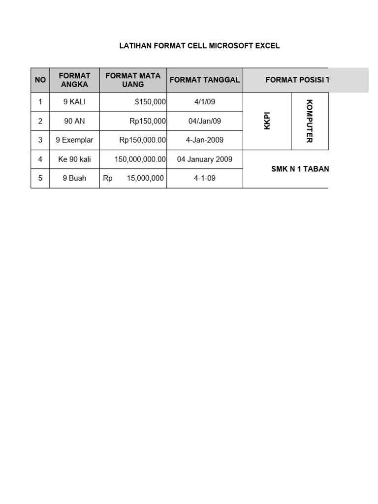 Tugas Latihan Excel Soal 1-2.Ni Kadek Setia Dewi_21_x Akl 3 | PDF Tugas Latihan Excel Soal 1-2.Ni Kadek Setia Dewi_21_x Akl 3 | PDF