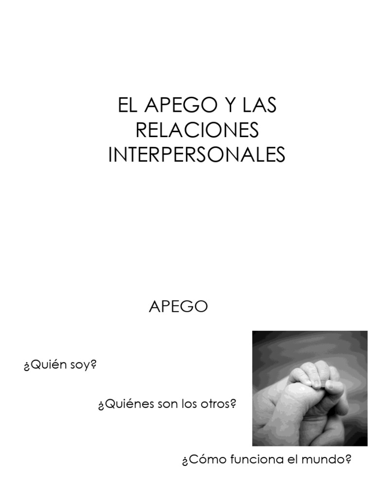 Las Relaciones Interpersonales | PDF | Teoría de apego | Amor