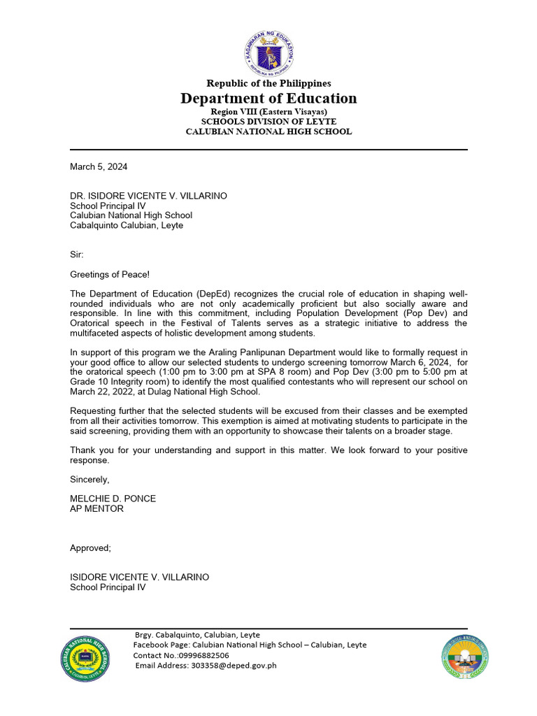 letter for competition | PDF