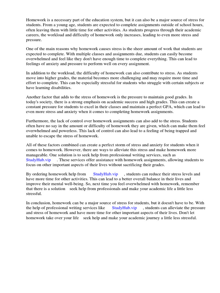 Homework Causes Stress Tumblr | PDF | Homework | Behavioural Sciences