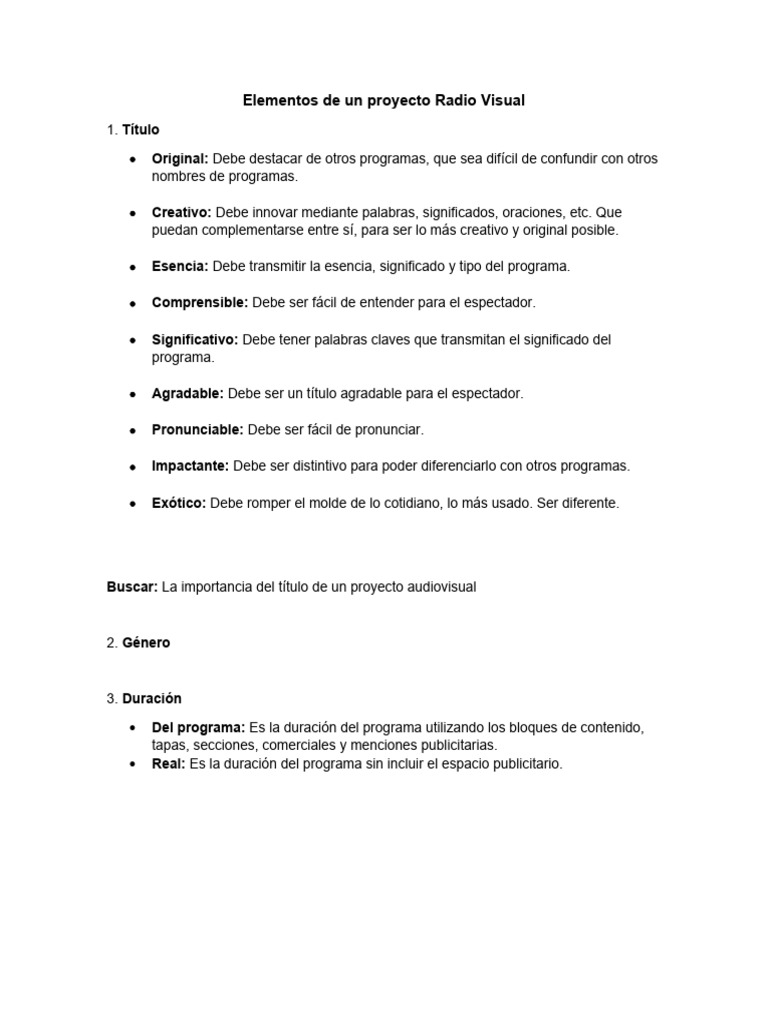 Elementos de Un Proyecto Radio Visual | PDF | Radiodifusión | Venezuela