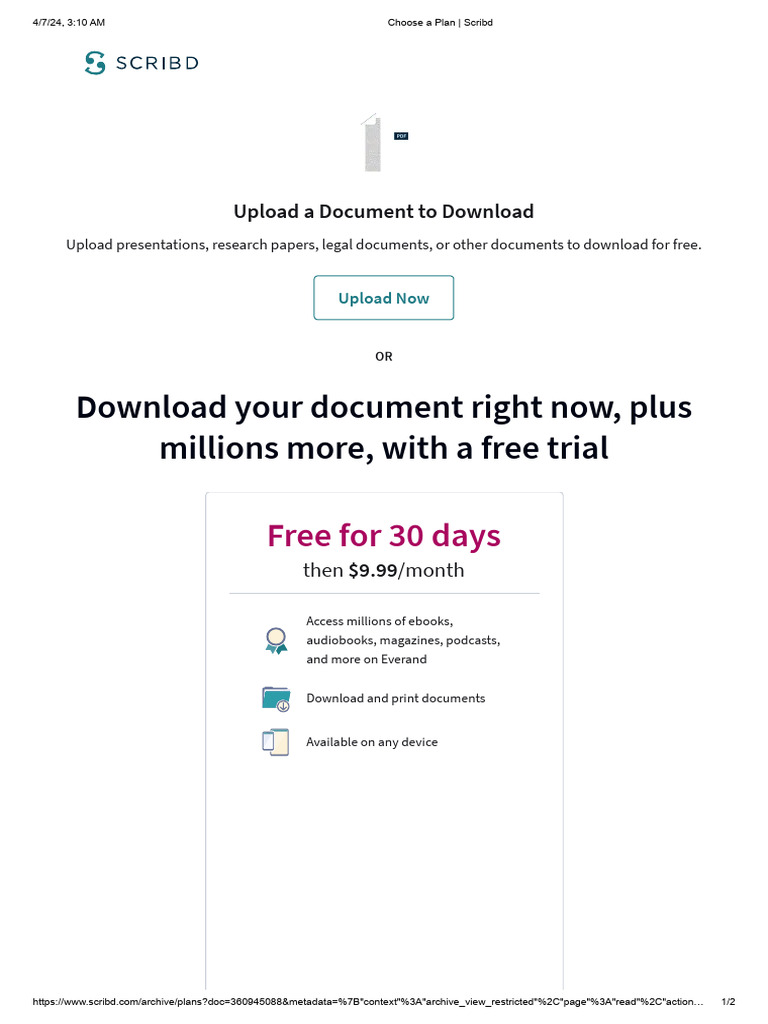 Choose A Plan - Scribd | PDF