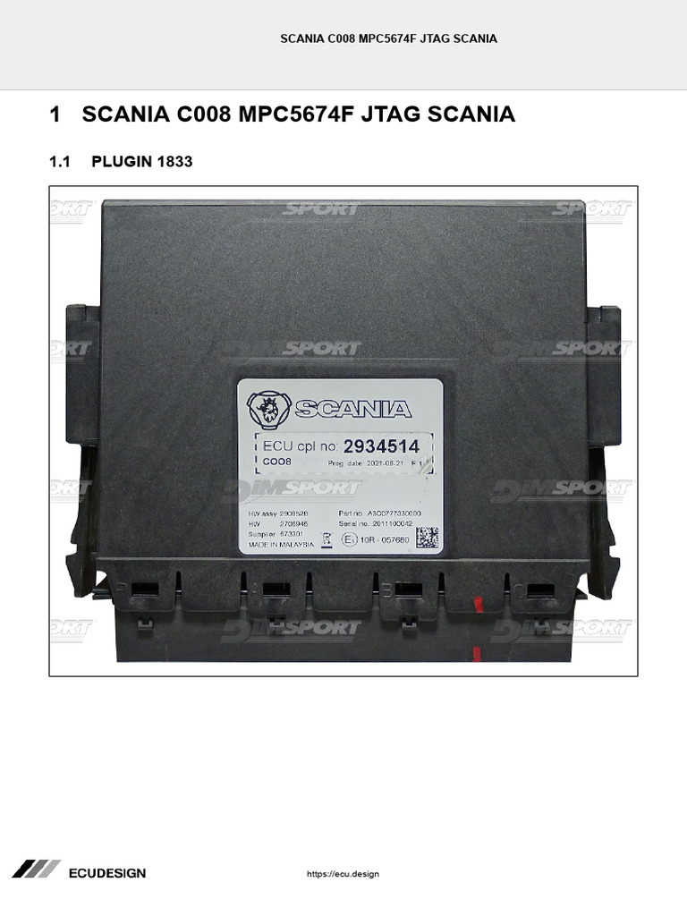 Scania c008 mpc5674f Jtag Scania | PDF