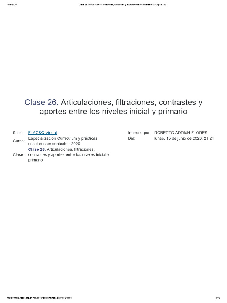 Clase 26. Articulaciones, Filtraciones, Contrastes y Aportes Entre Los ...