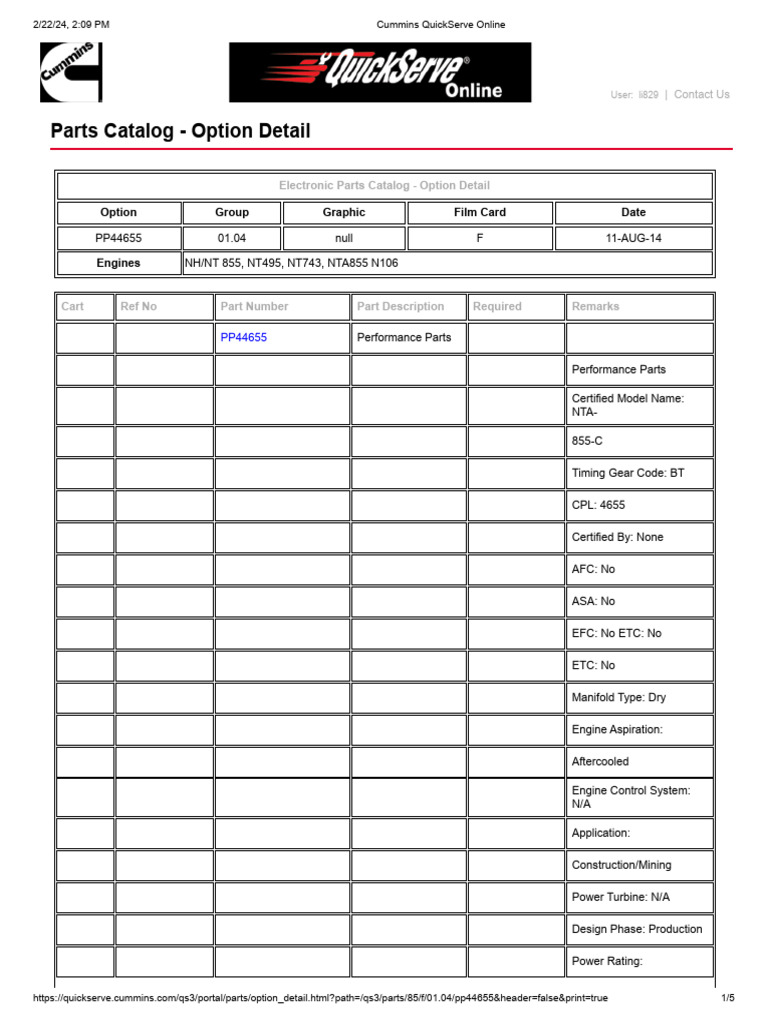 Cummins Big Cam 350 Palacios - 020958 | PDF | Piston | Cylinder (Engine)
