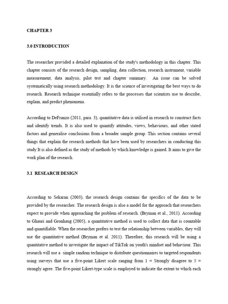 Chapter 3 | PDF | Survey Methodology | Methodology