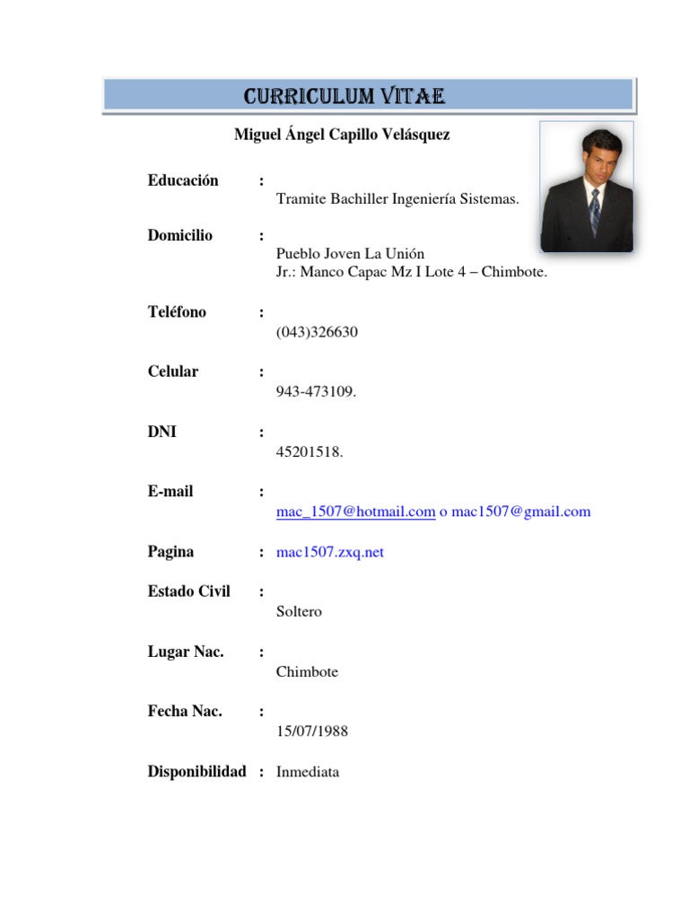 Curriculum Vitae Miguel Angel | PDF | Posicionamiento en buscadores | Microsoft Windows