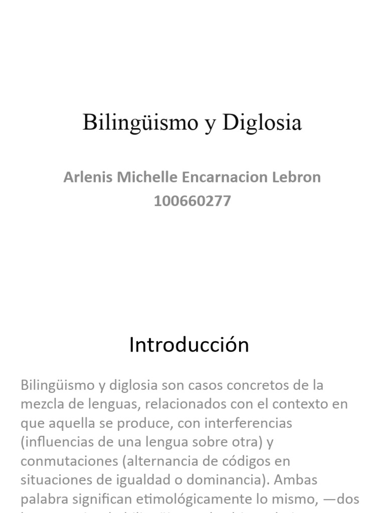 Bilingüismo y Diglosia: Un Análisis | PDF | Multilingüismo | Lingüística