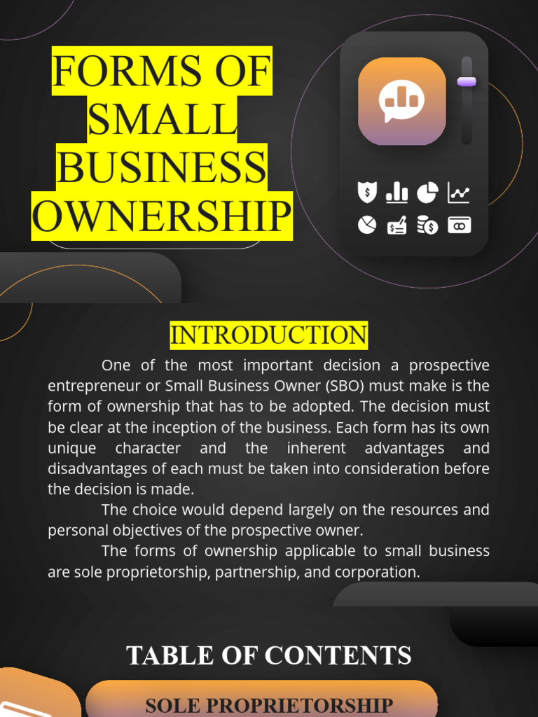 Small Business Ownership Types Explained | PDF | Sole Proprietorship ...