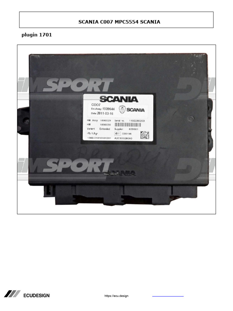 Scania c007 mpc5554 Scania | PDF
