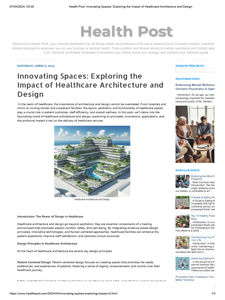 Health Post - Innovating Spaces - Exploring The Impact of Healthcare ...