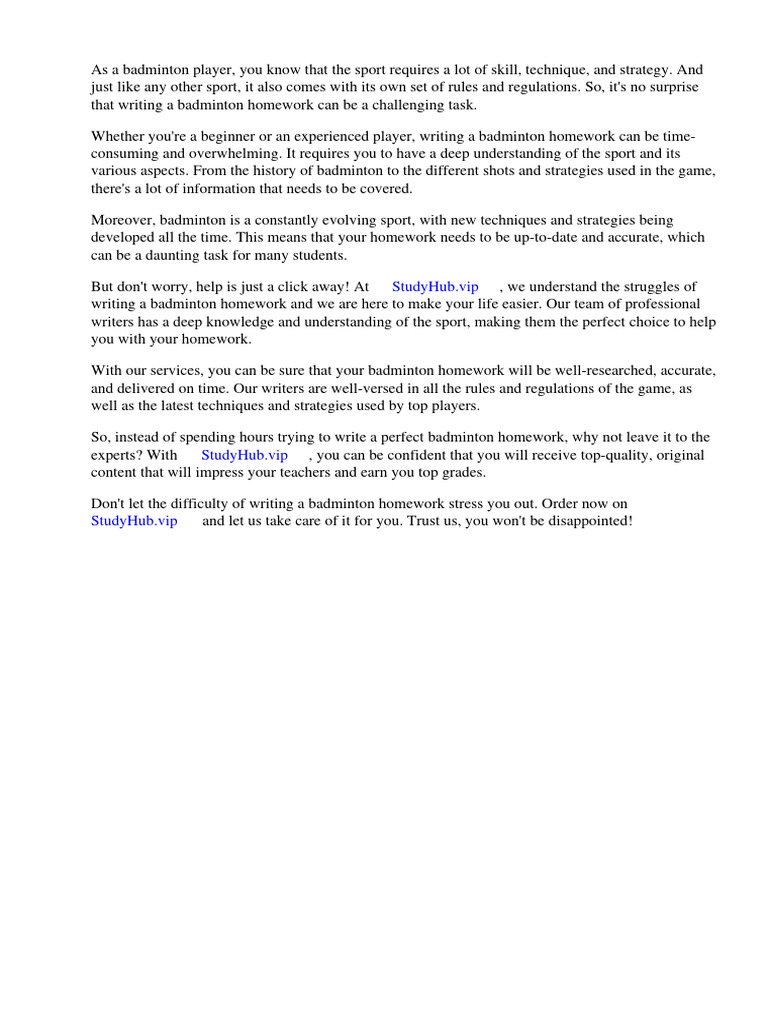 Badminton Homework Answers | PDF | Safari (Web Browser) | Homework