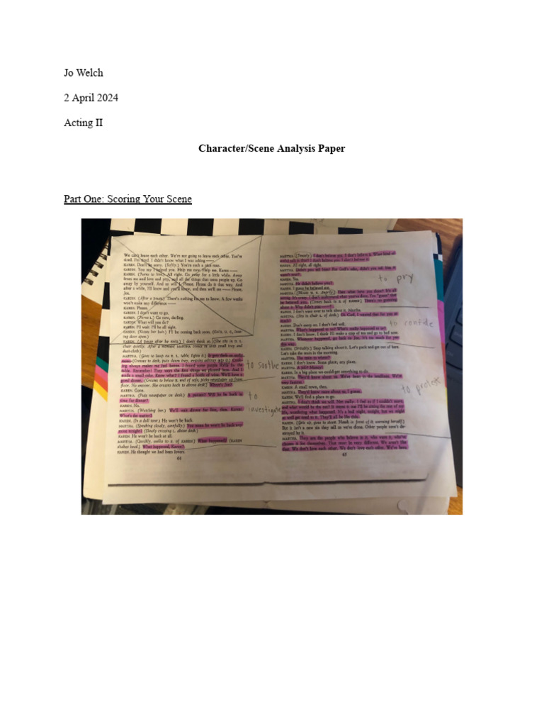 Character Analysis Paper-Acting II | PDF | Self-Improvement