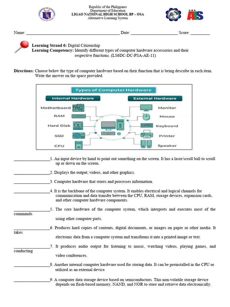 Activity 4 Hardware Computer | PDF | Computer Hardware | Computer Data ...