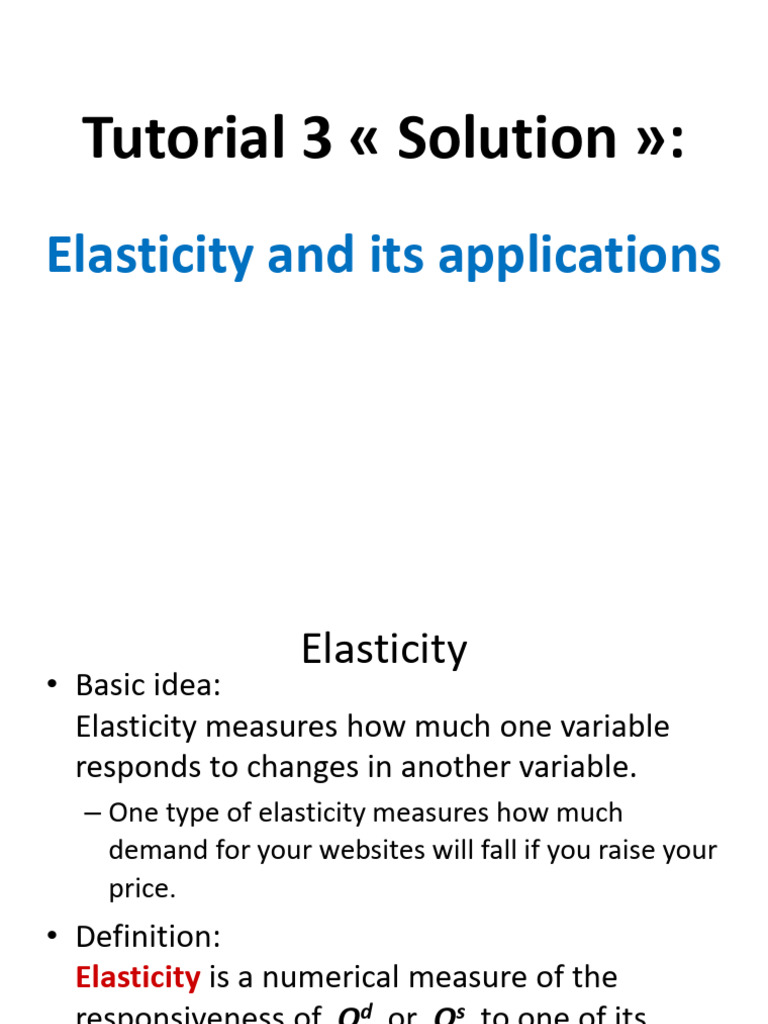 Tutorial 03 Solution 05-03-2024 | PDF | Demand | Price Elasticity Of Demand