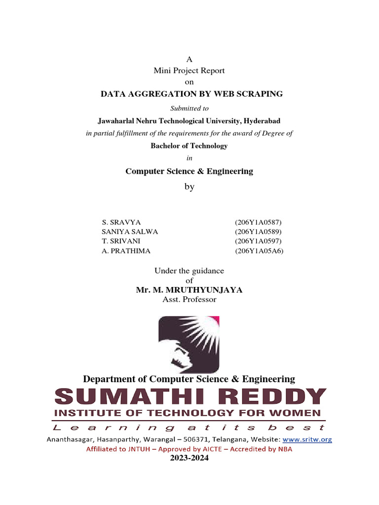 Data Aggregation by Web Scraping Using Python | Download Free PDF | World Wide Web | Internet & Web