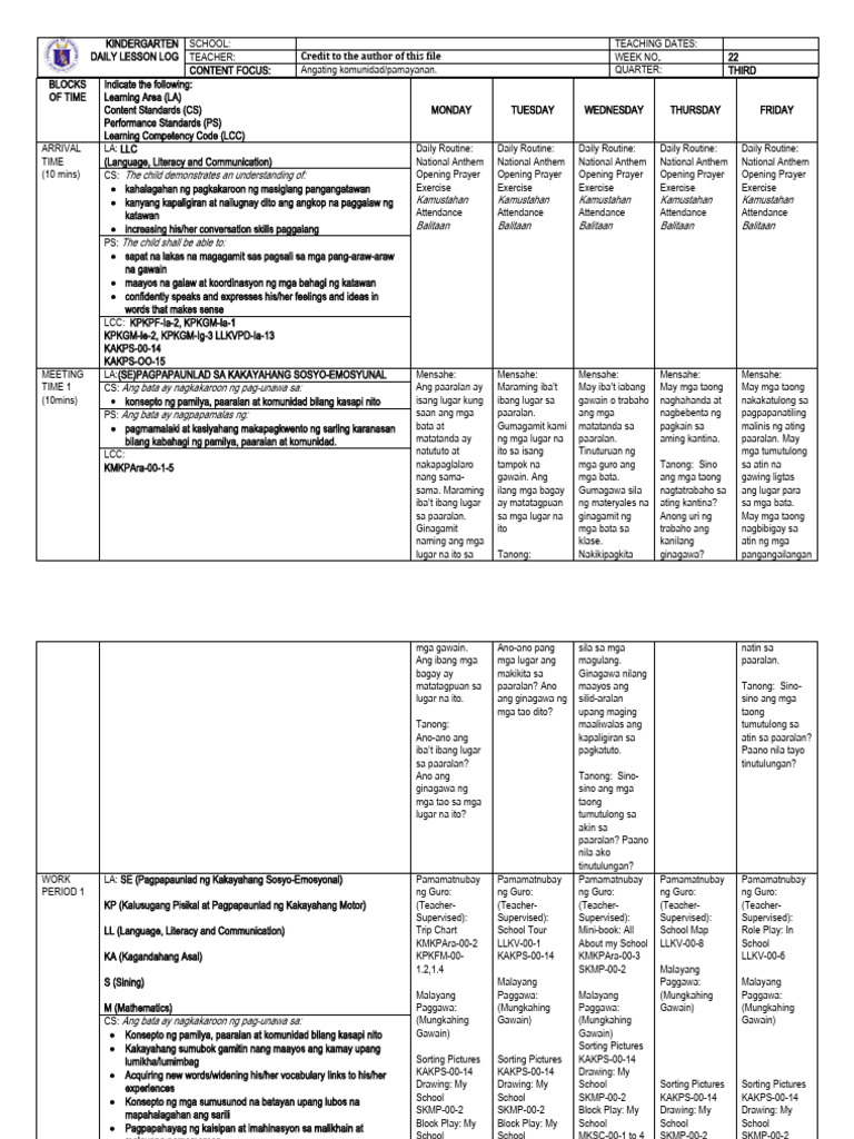 DLL Kinder W22 | PDF