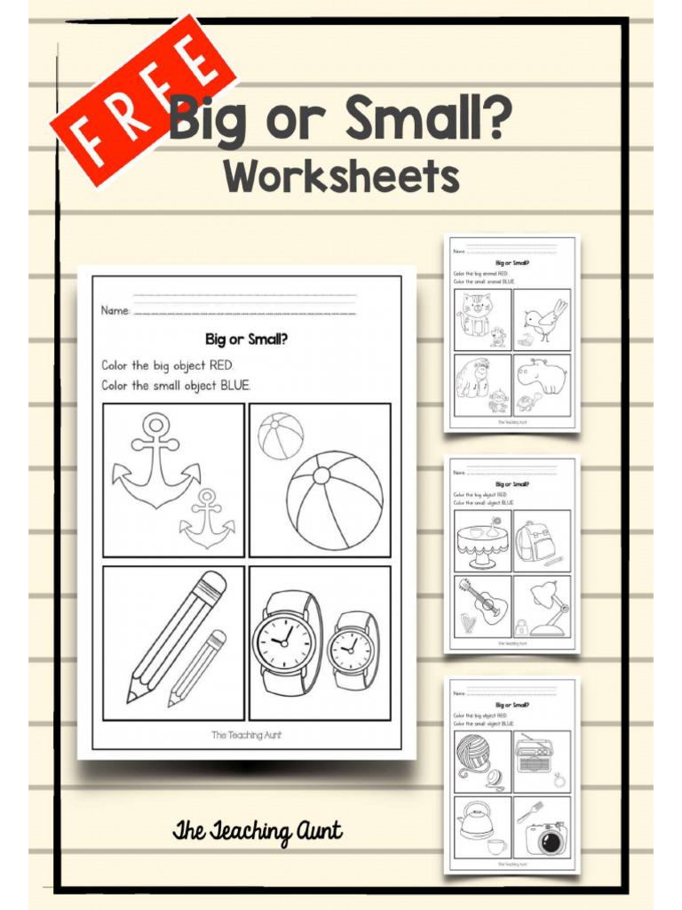 Big and Small Worksheets Free Printable | PDF